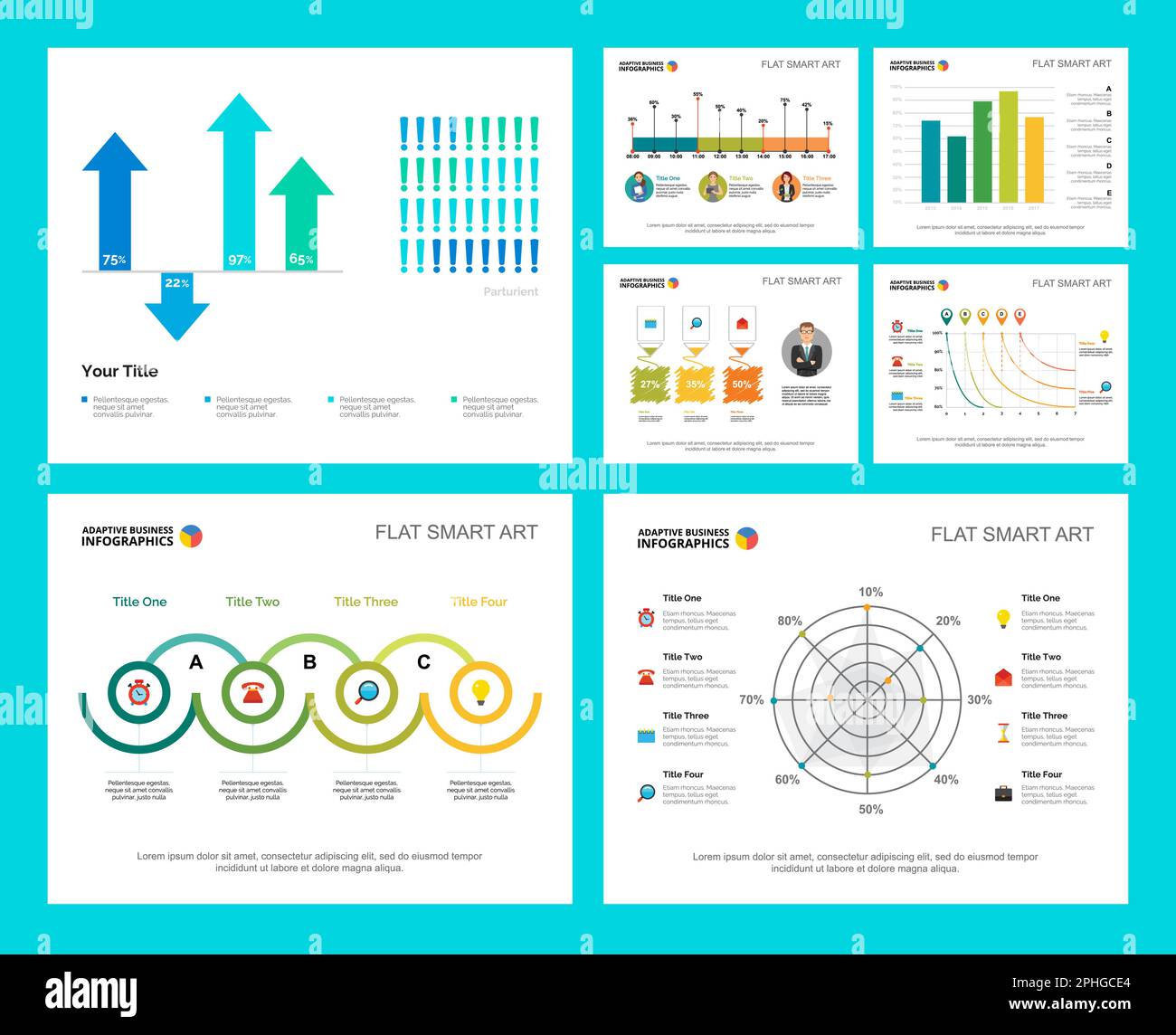 Colorful accounting or statistics concept infographic charts set Stock ...