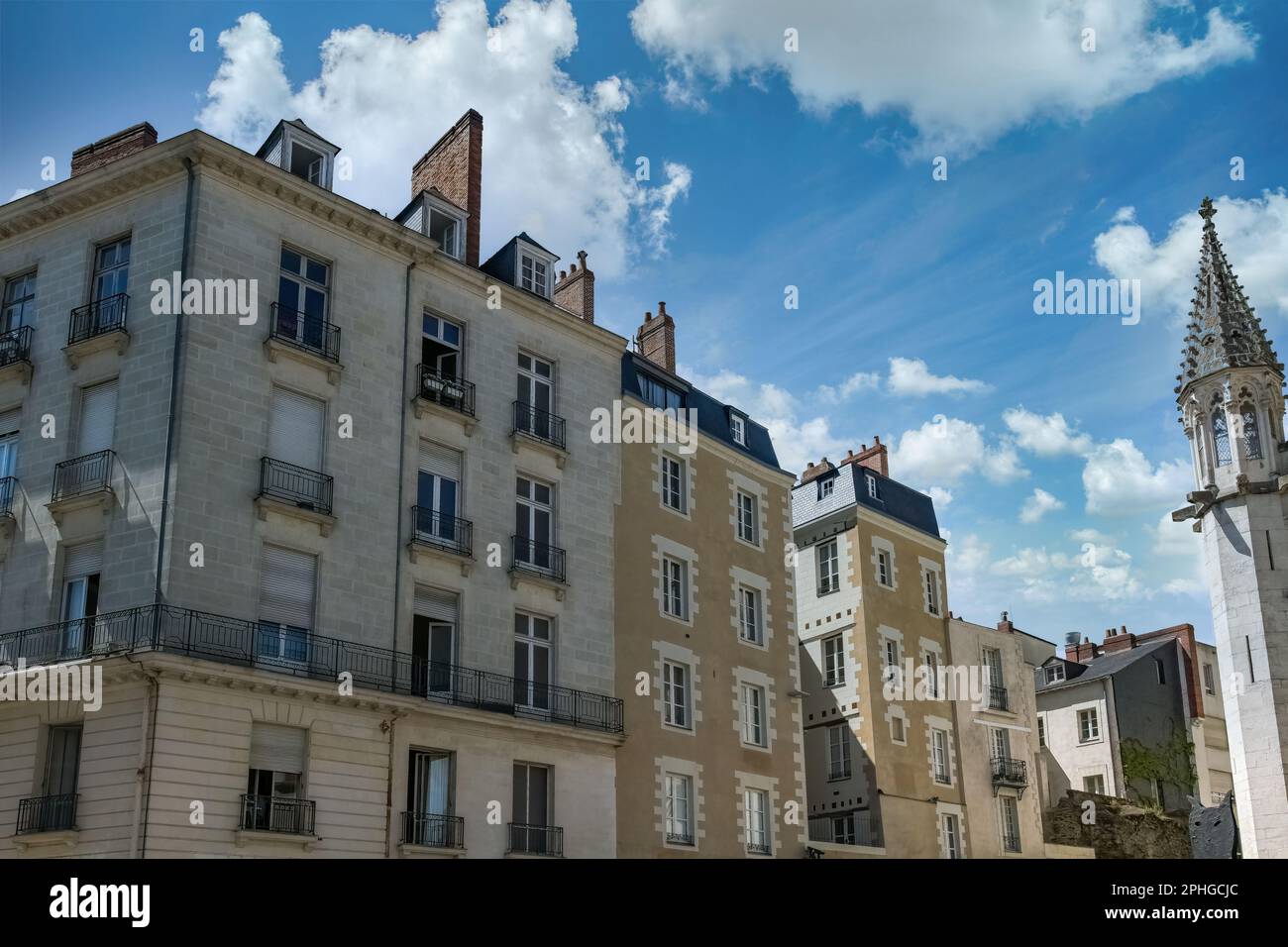 Nantes, beautiful city in France, ancient buildings in the historic ...