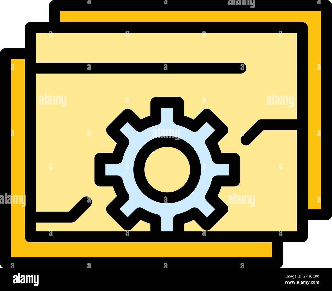 Api Gear Web Icon Outline Api Gear Web Vector Icon For Web Design Isolated On White Background