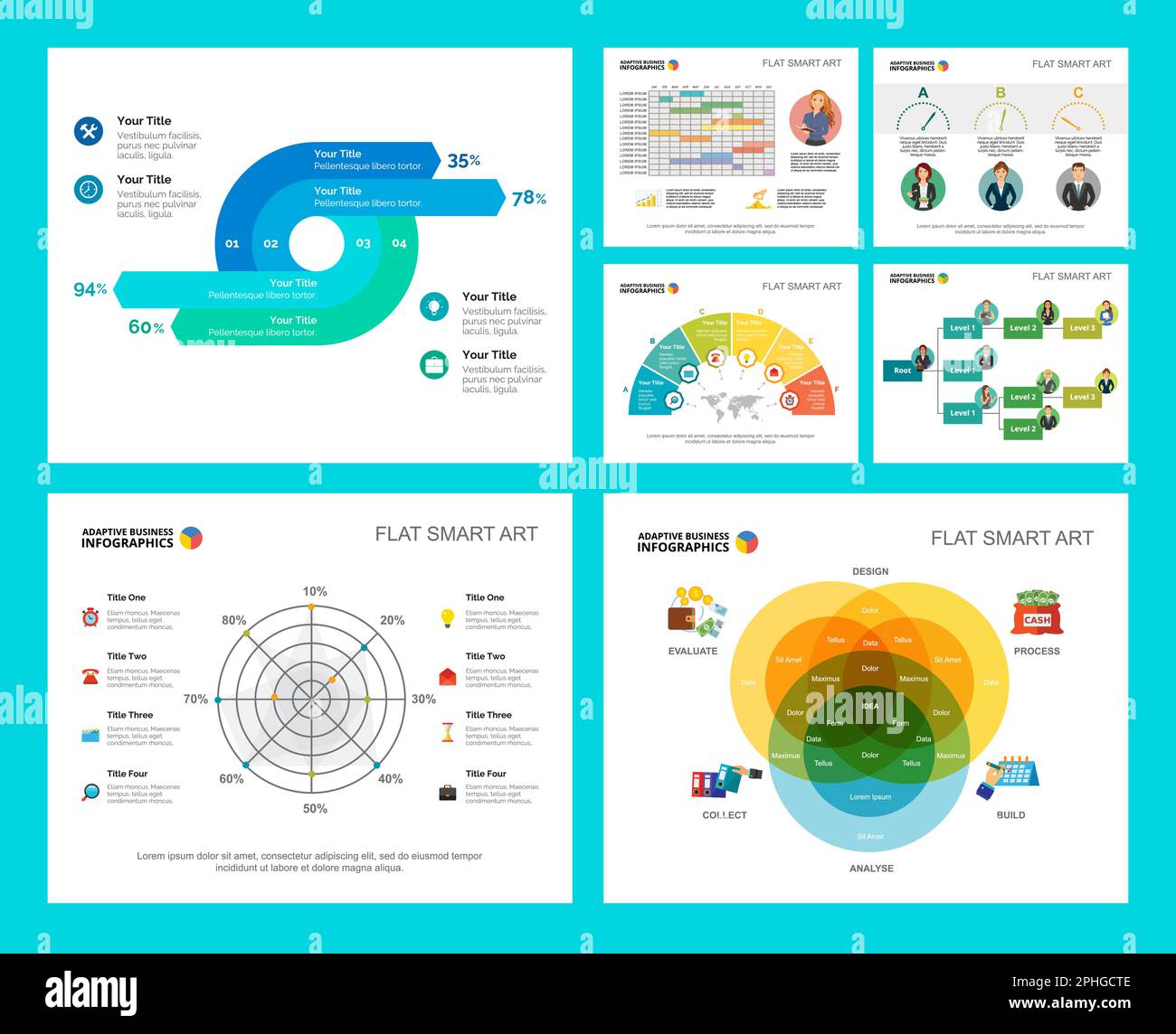 Colorful statistics or economy concept infographic charts set Stock ...