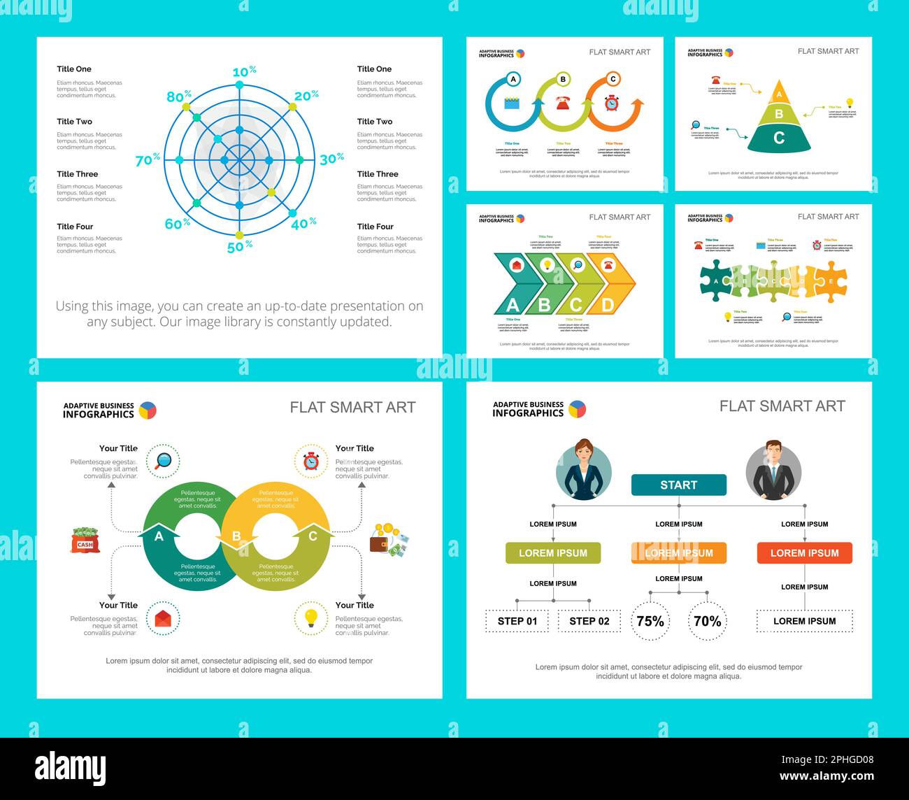 Colorful startup and management infographic charts set Stock Vector ...