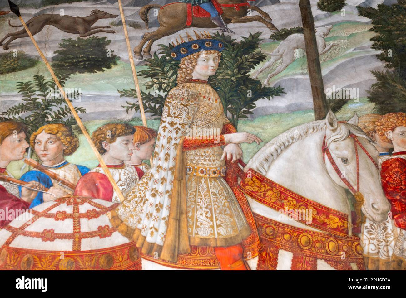 Benozzo Gozzoli's Procession of the Magi fresco in the Medici Chapel in ...