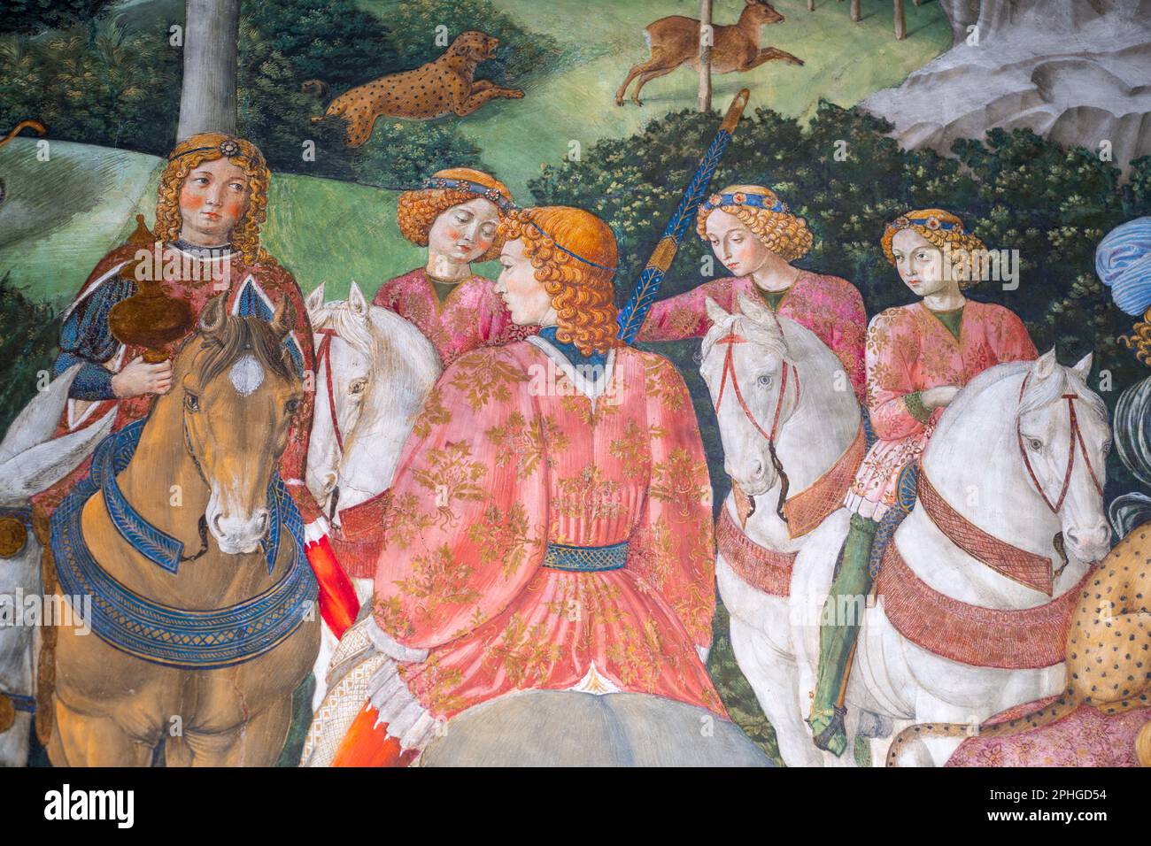 Benozzo Gozzoli's Procession of the Magi fresco in the Medici Chapel in ...