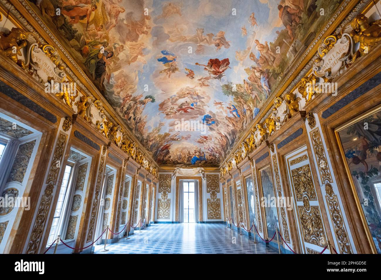 Luca Giordano's fresco "The Apotheosis of the Medici" (1683) on the ...