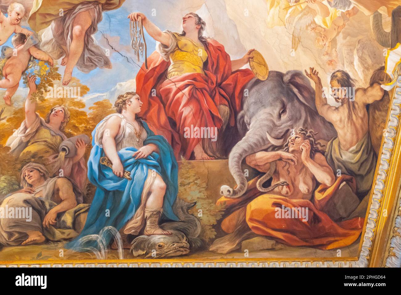 Luca Giordano's fresco "The Apotheosis of the Medici" (1683) on the ...