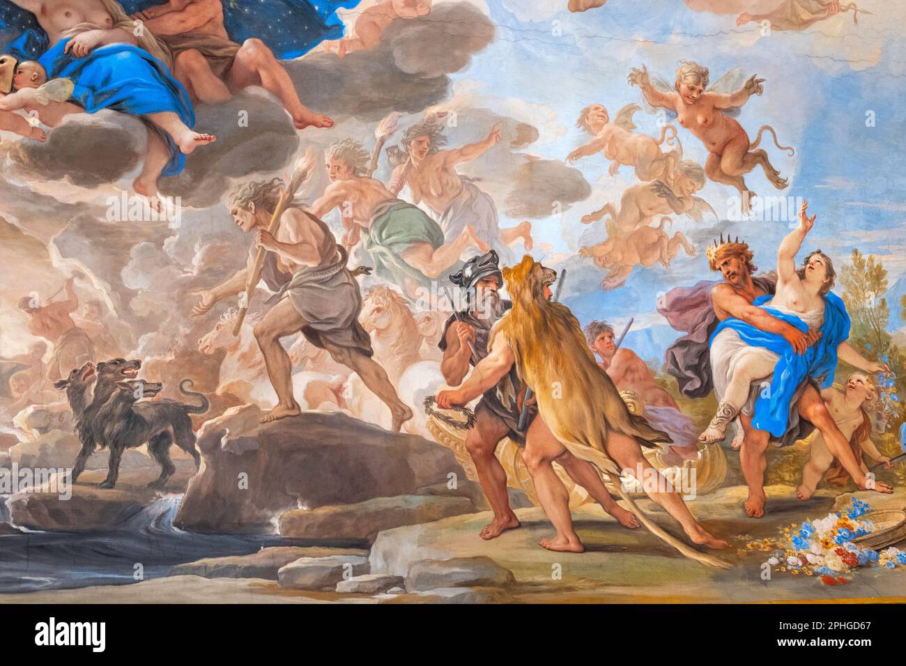 Luca Giordano's fresco "The Apotheosis of the Medici" (1683) on the ...