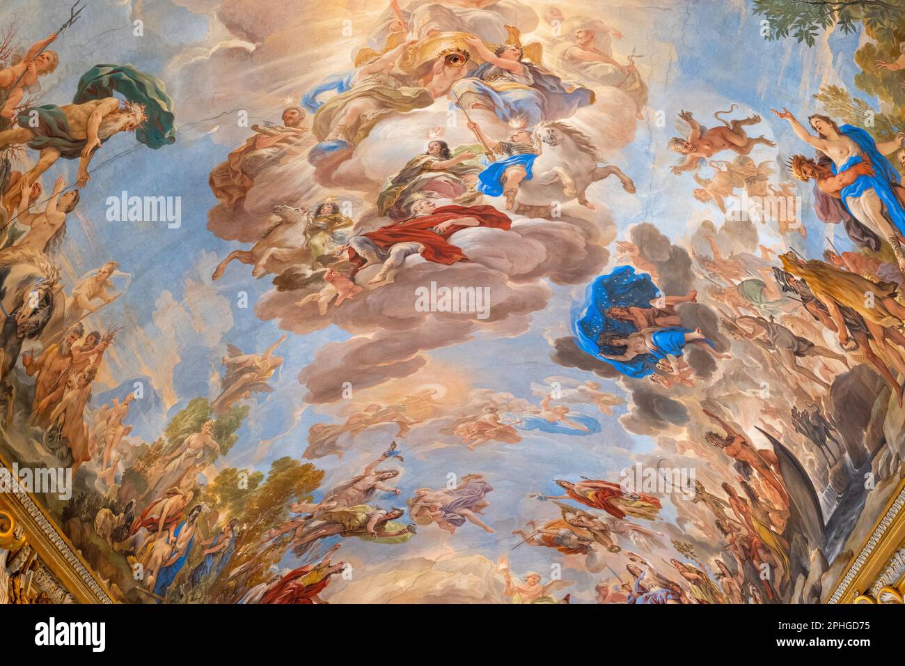 Luca Giordano's fresco "The Apotheosis of the Medici" (1683) on the ...