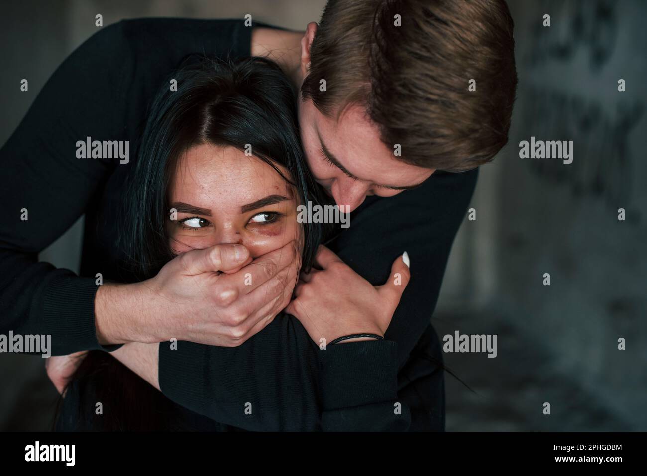 Sad kidnapped young man hostage hi-res stock photography and images - Alamy