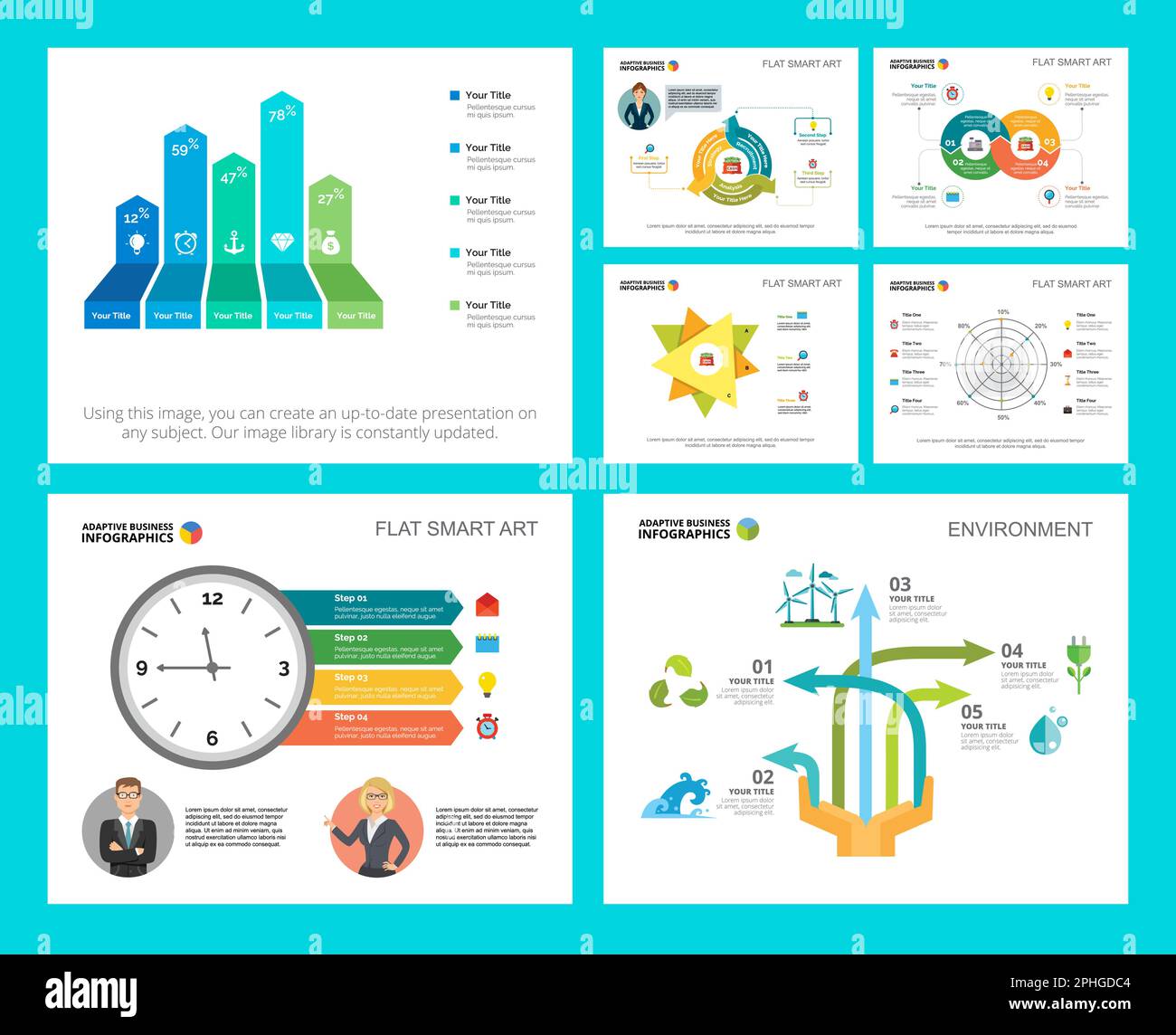 Colorful analysis and ecology concept infographic charts set Stock ...