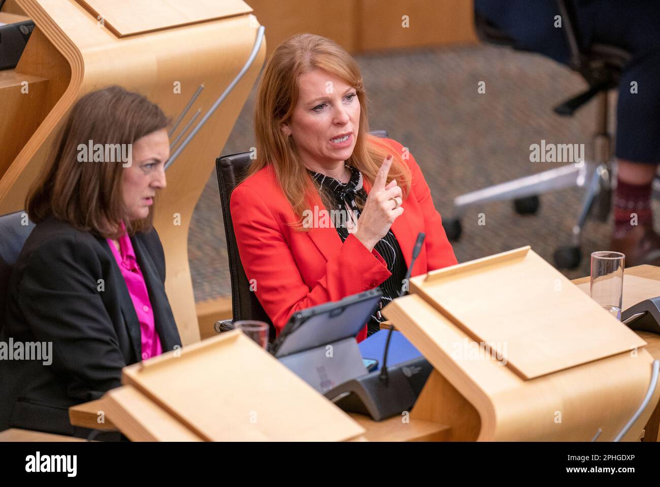 SNP's Ash Regan in the main chamber during the vote for the new First ...