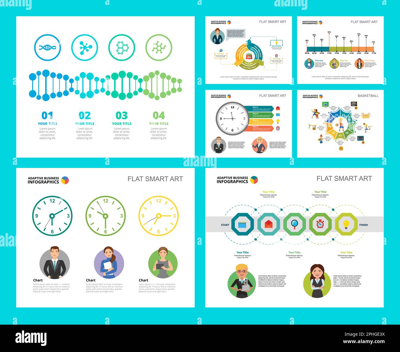 Colorful diagrams set for presentation slide templates Stock Vector ...