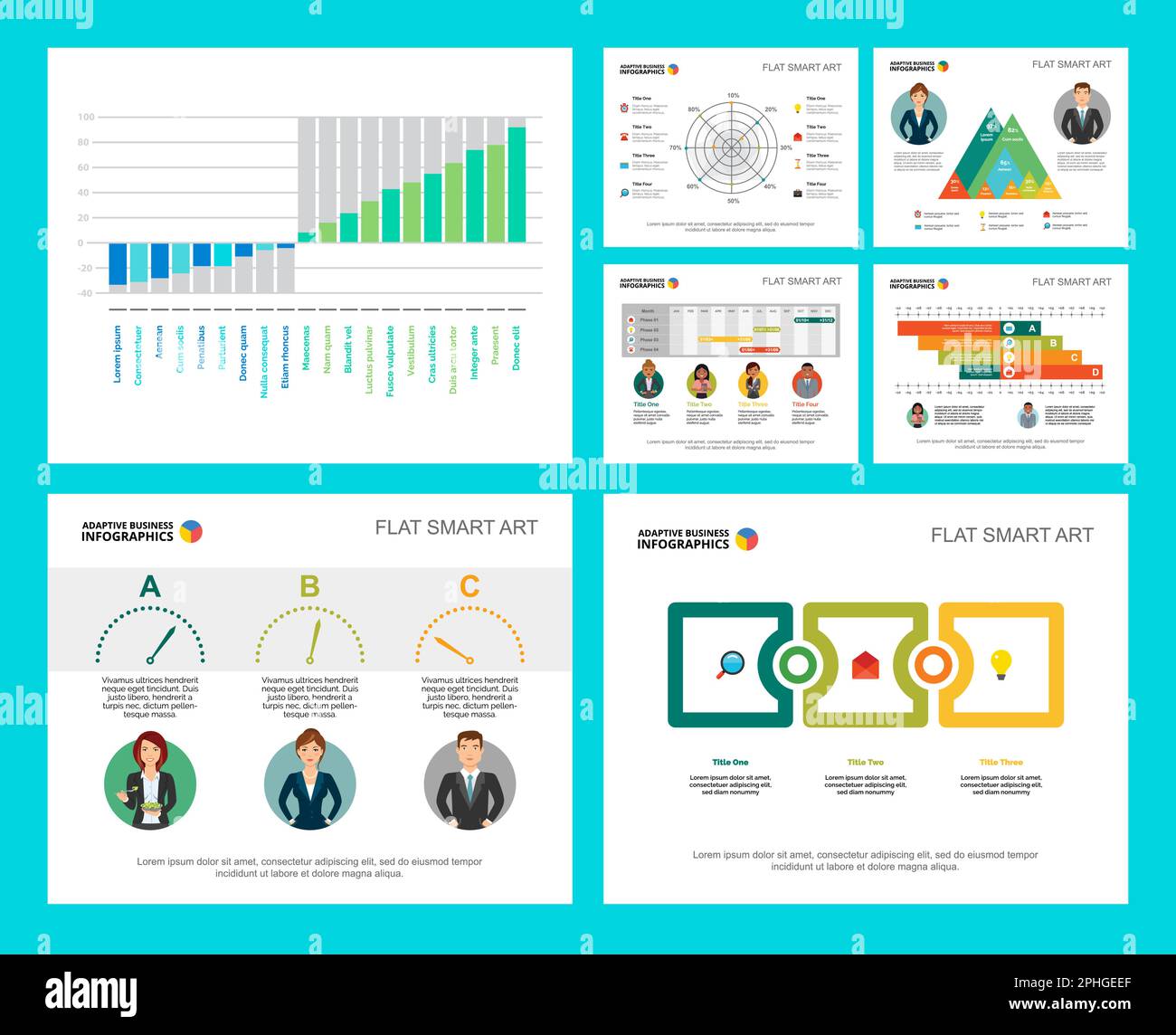 Colorful diagrams set for presentation slide templates Stock Vector ...