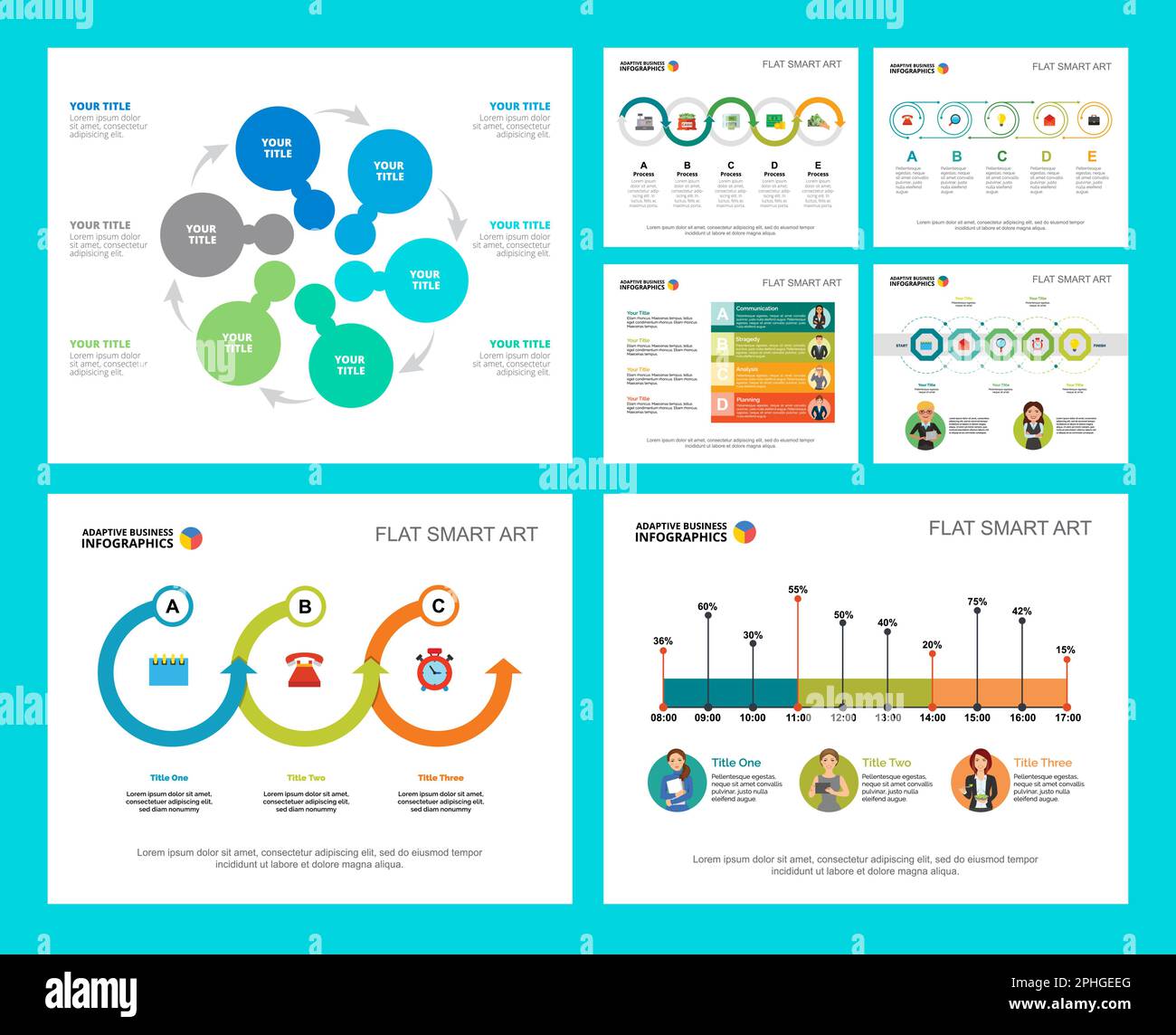 Colorful statistics or training concept infographic charts set Stock ...