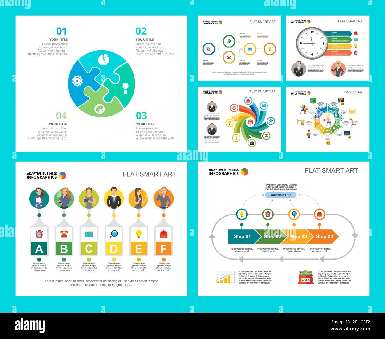 Colorful business planning infographic charts set Stock Vector Image ...