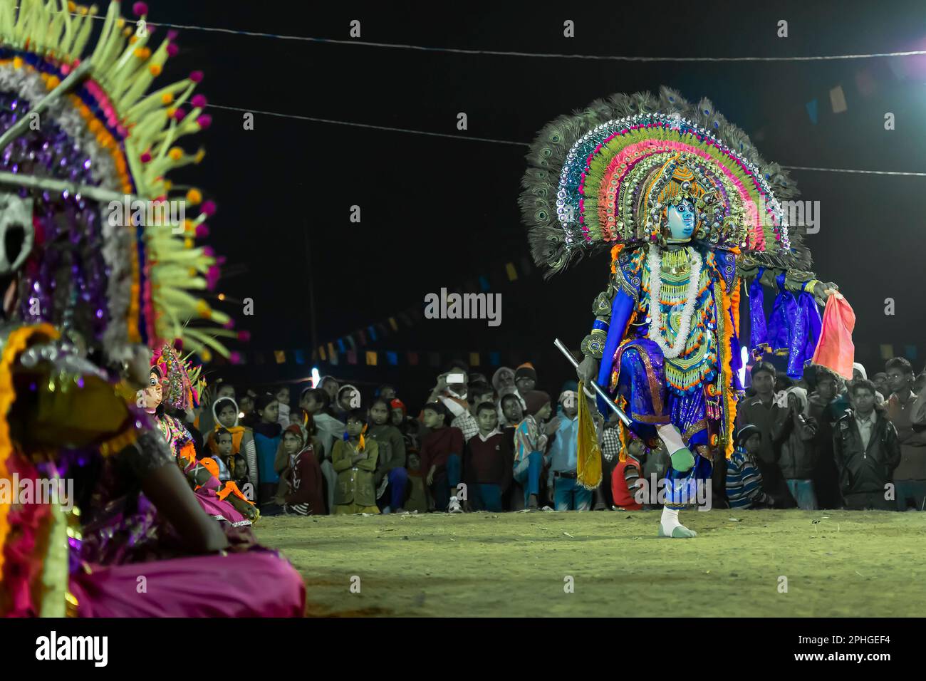 Purulia, West Bengal, India - 23rd December 2015 : Chhau dance or Chhou dance of Purulia. UNESCO ...