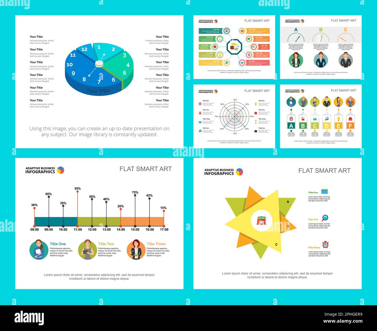 Colorful statistics or banking concept infographic charts set Stock ...