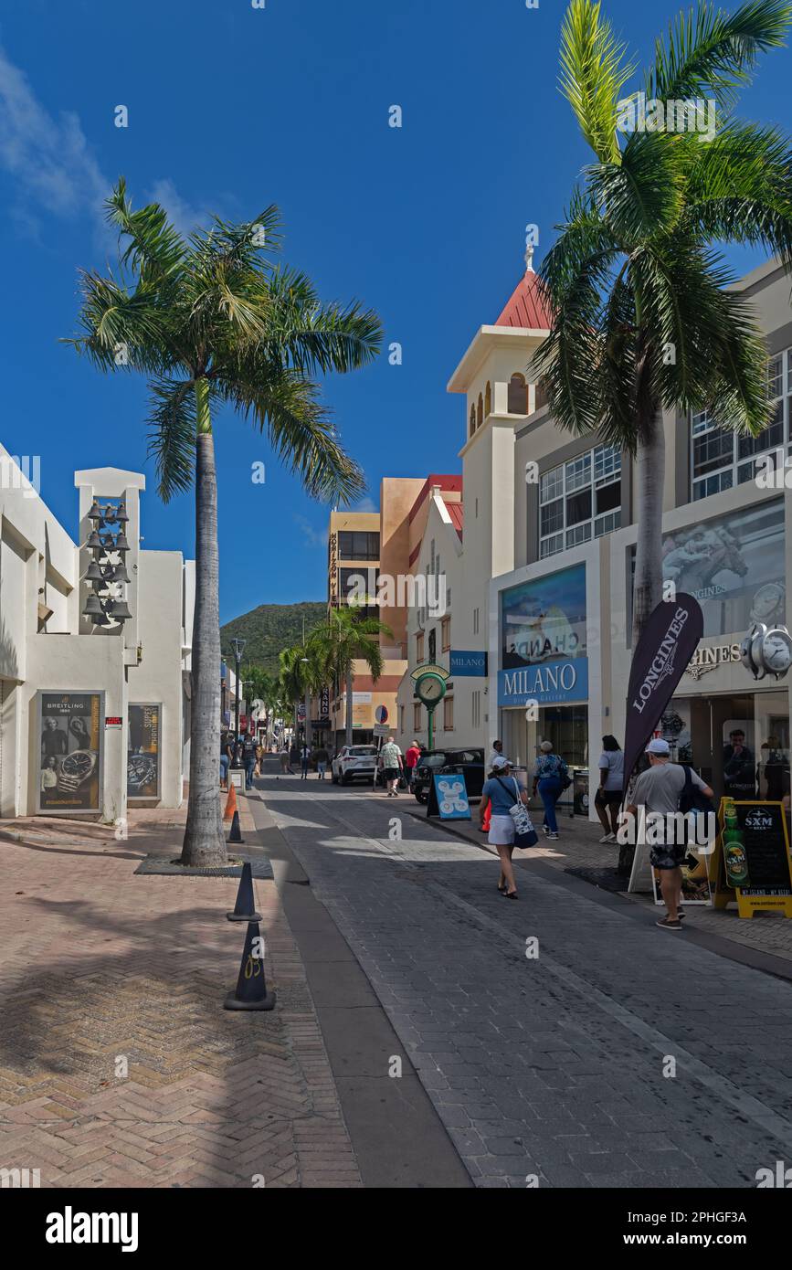 Downtown Philipsburg, St. Maarten, Southern Caribbean Stock Photo - Alamy
