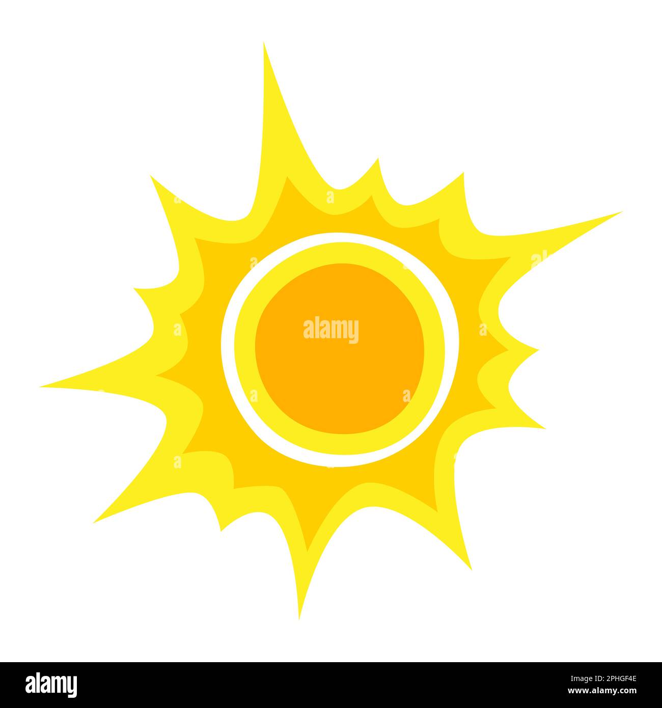 Summer bright sun illustration. Stylized image of sunny day and heat ...