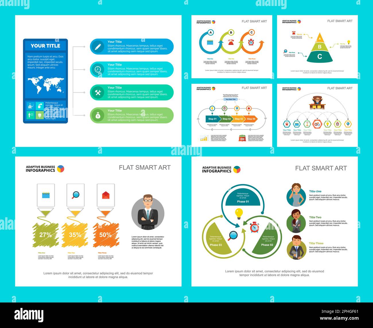 Colorful marketing or management concept infographic charts set Stock ...