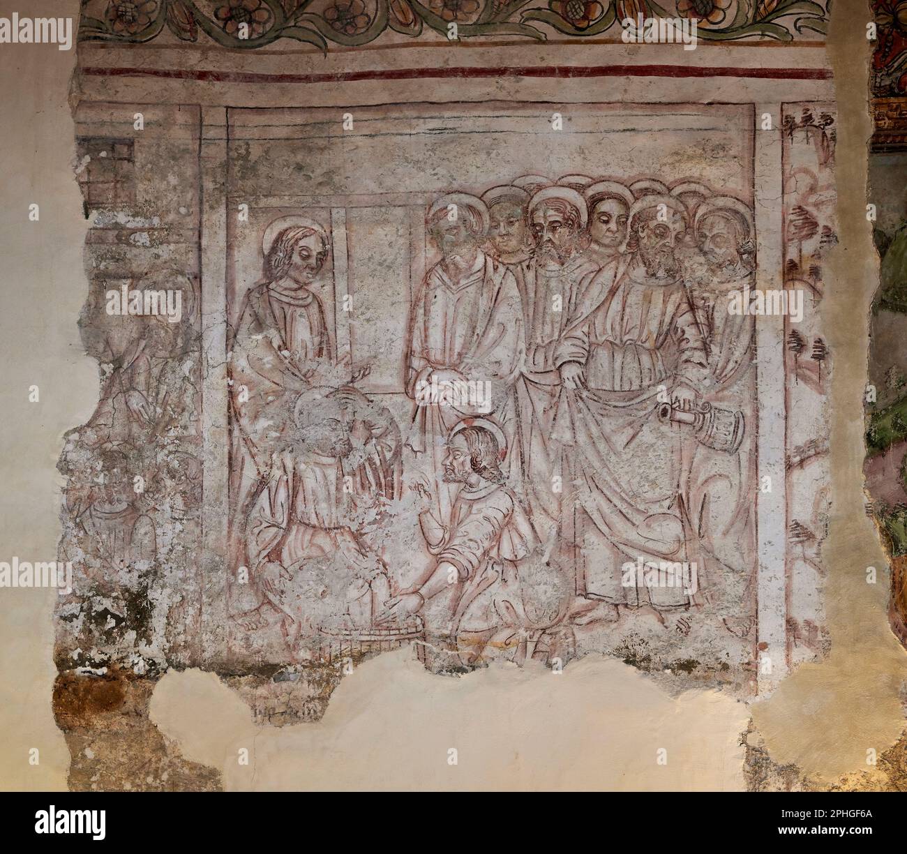 Sinopia della Lavanda dei piedi - affresco - pittore bresciano del XVI ...