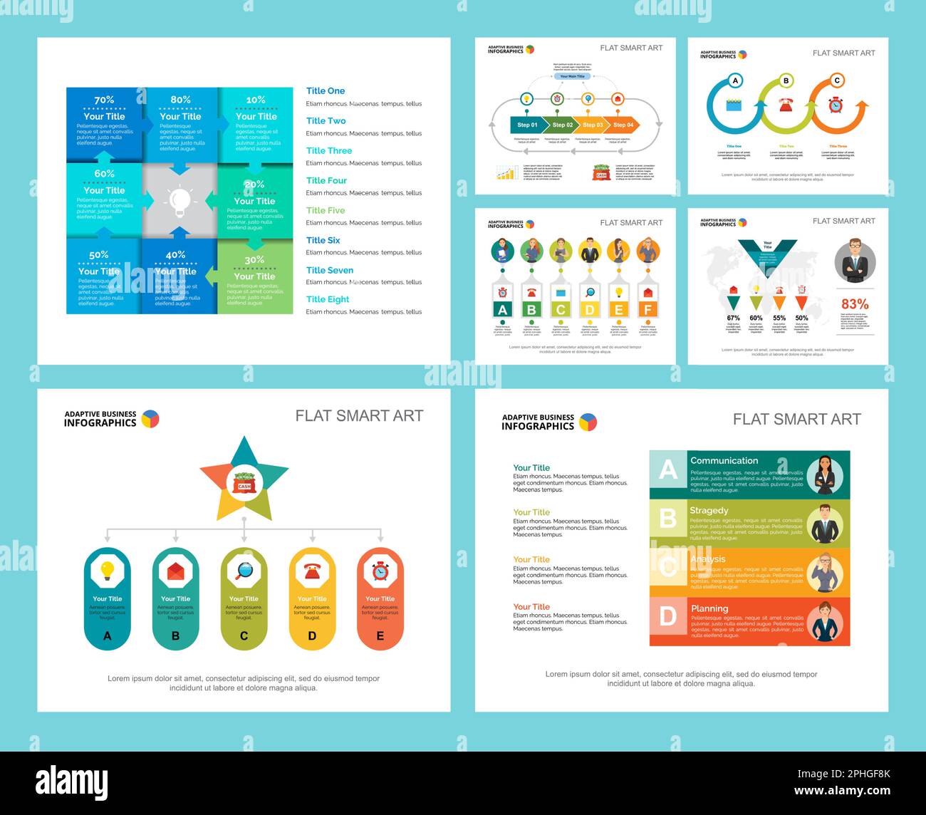Colorful research or teamwork concept infographic charts set Stock ...