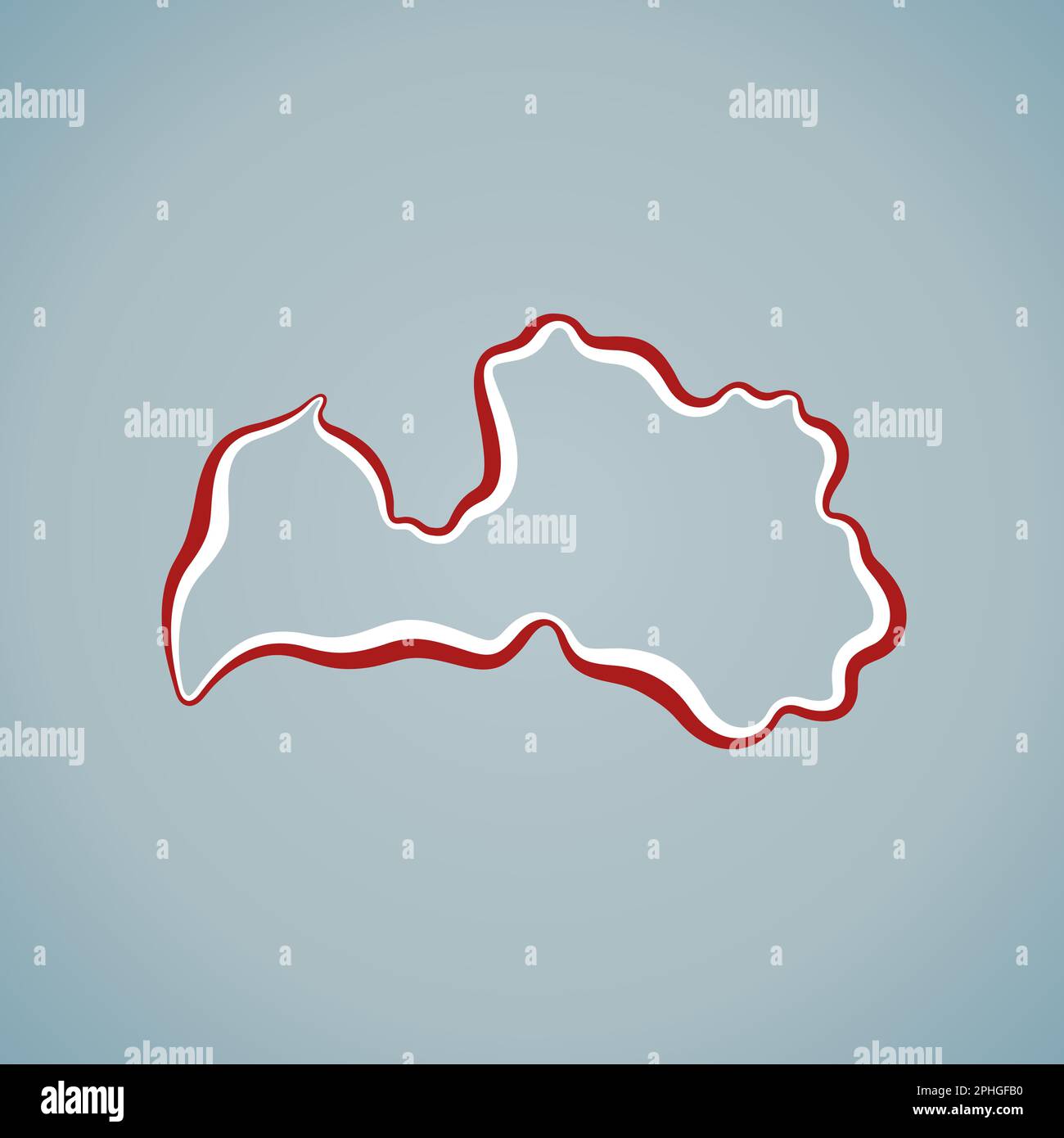 Outline map of Latvia marked with ribbon in colors from the flag Stock Vector Image & Art - Alamy