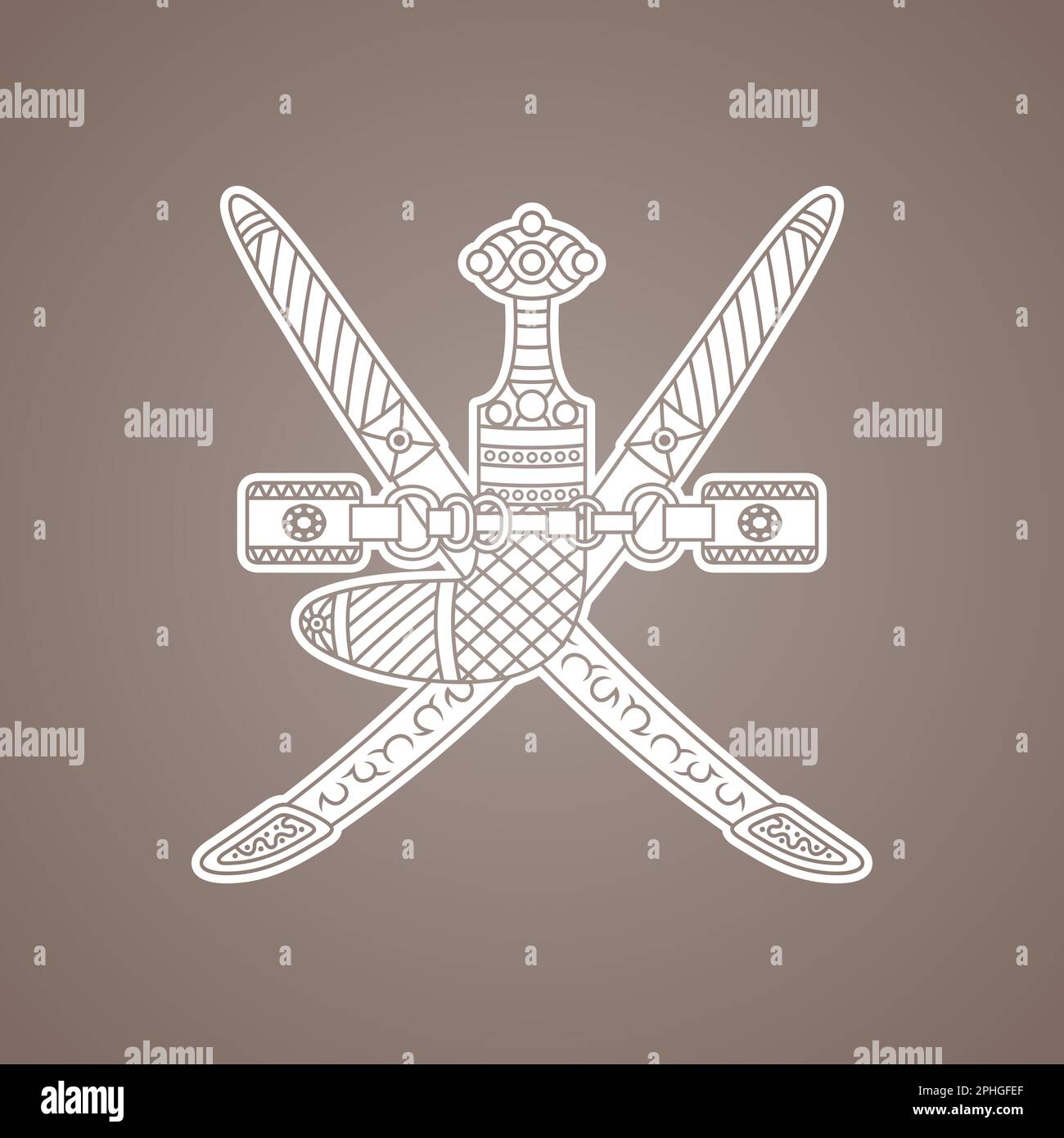 National emblem of Oman - symbol from the flag of Oman Stock Vector ...
