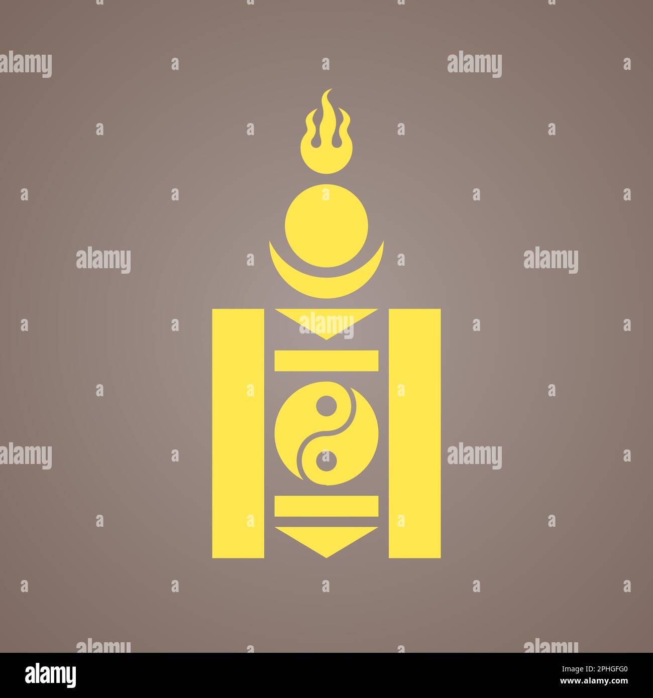 Soyombo symbol - emblem from the flag of Mongolia Stock Vector Image ...