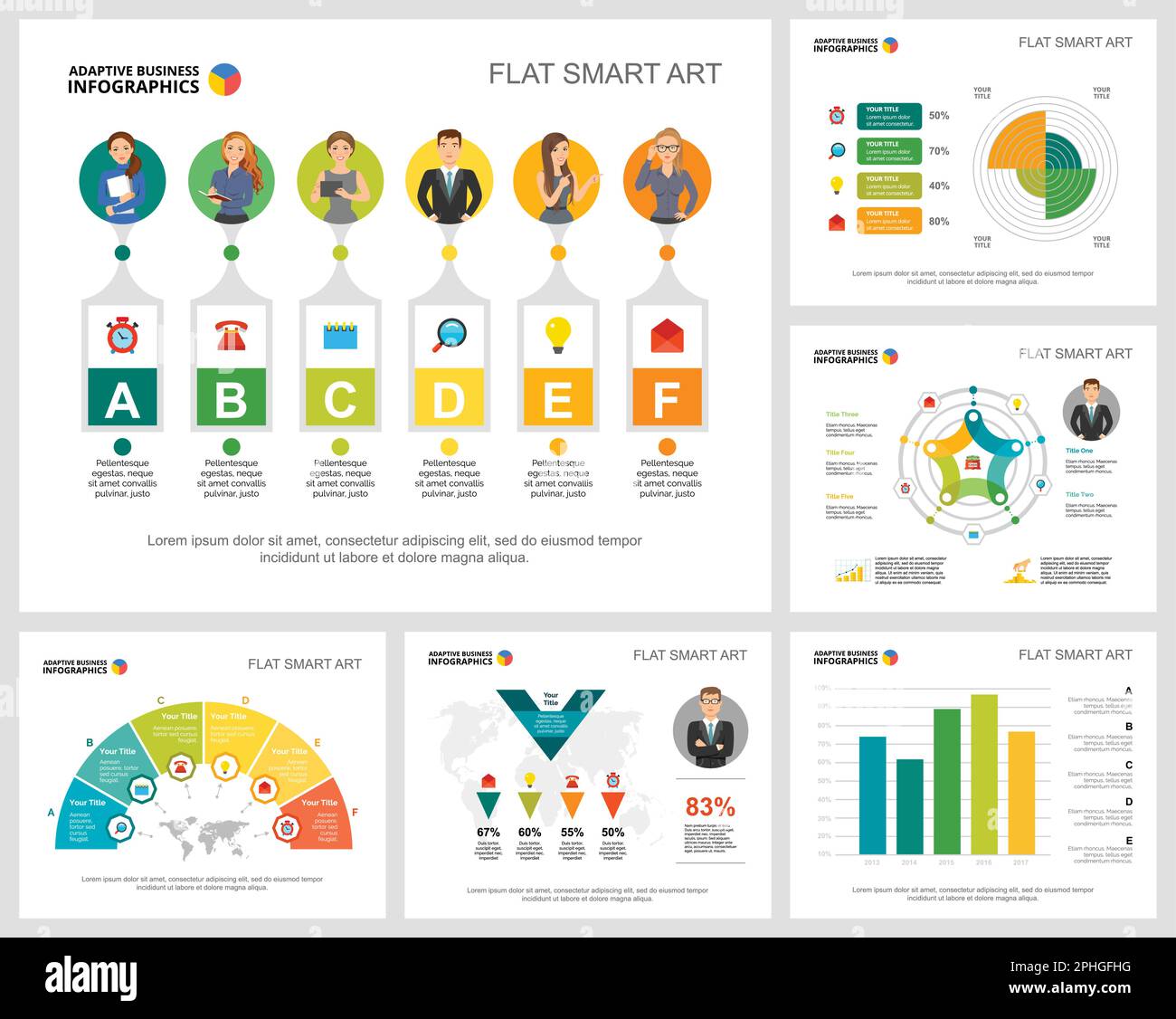 Colorful statistics and logistics infographic charts set Stock Vector ...