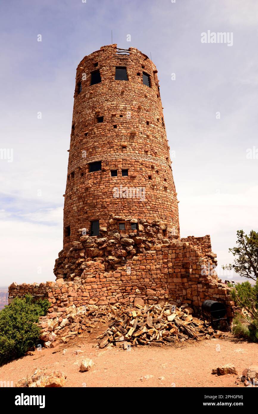 Desert View Watch Tower from the south rim of the Grand Canyon National ...