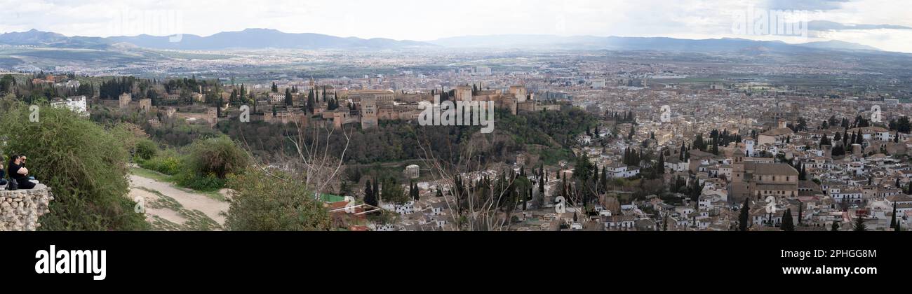 Panorama of the Alhambra and Cathedral in Granada Spain Stock Photo - Alamy