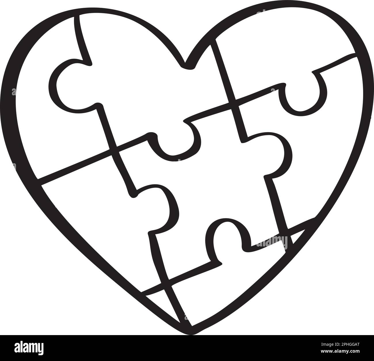 Autism Awareness Month. For different people. Black and white puzzle in ...