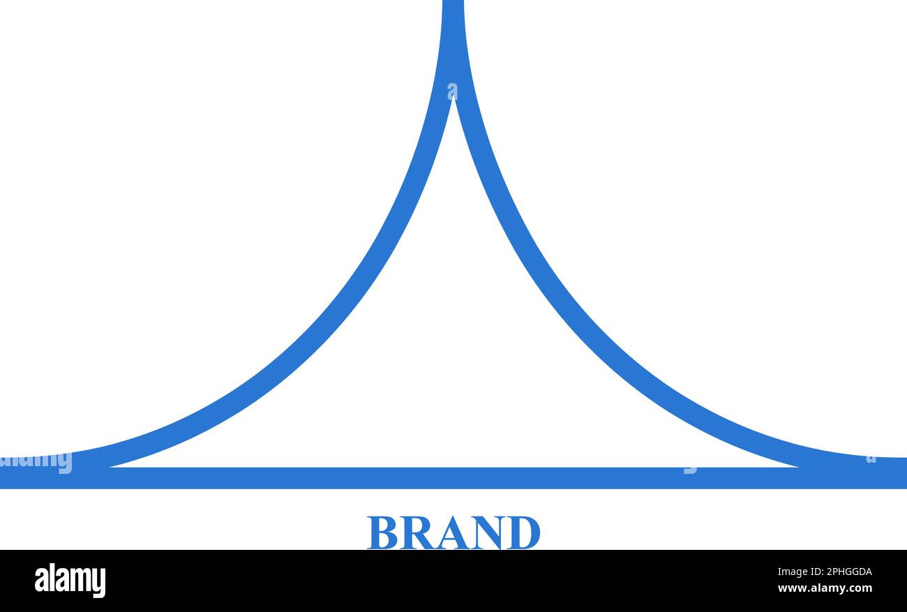 Covered pavilion logo brand template blue colour. Outline simple travel ...