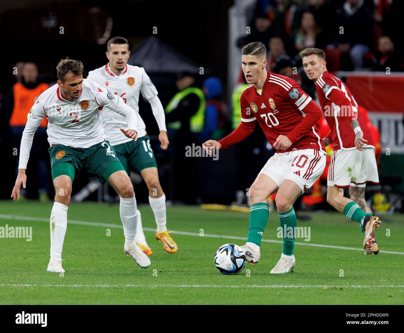 BUDAPEST, HUNGARY - MARCH 27: Ivaylo Markov of Bulgaria challenges ...