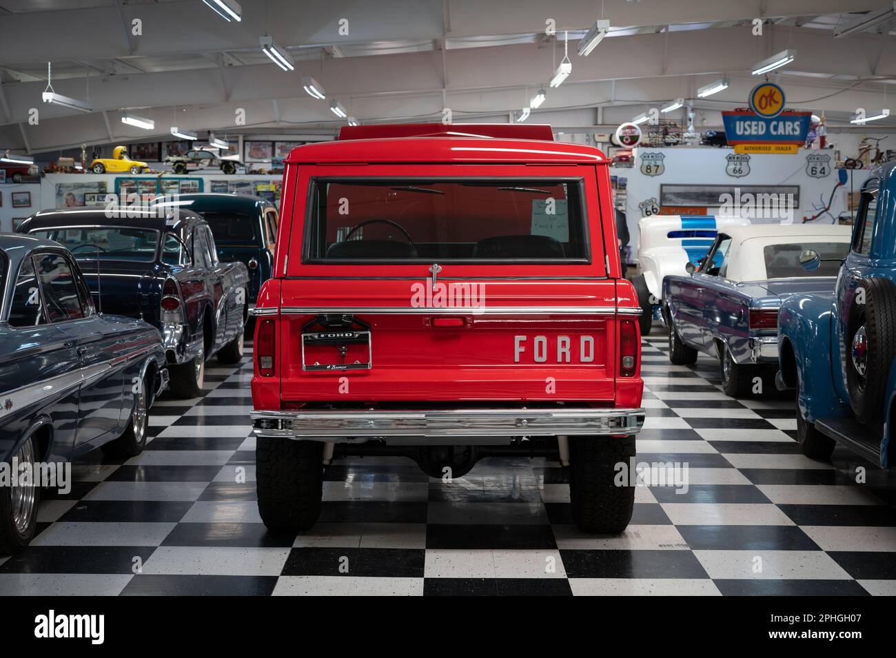 Detail of the iconic American SUV Ford Bronco 1966 of the first ...
