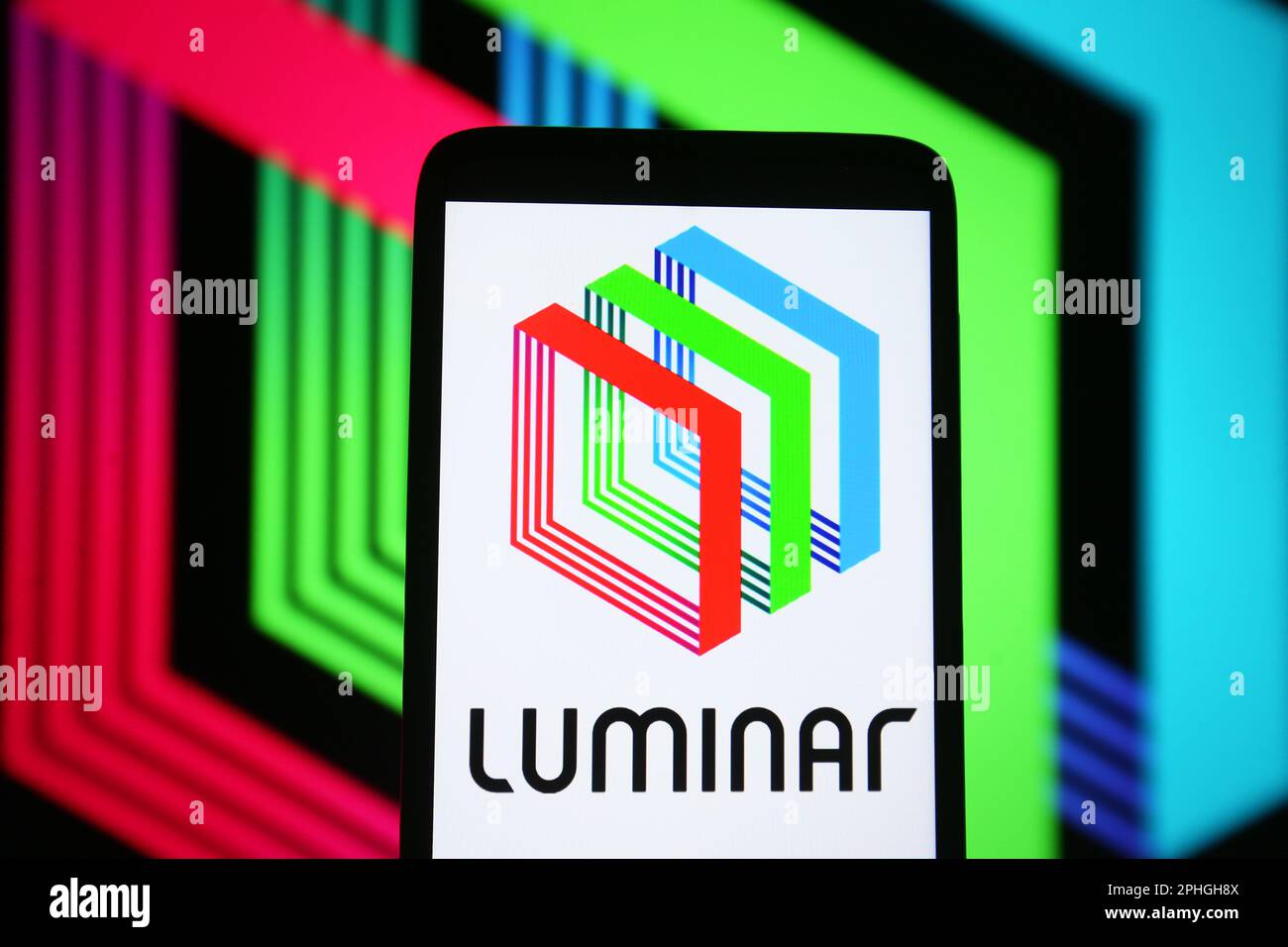 In this photo illustration, Luminar logo is seen displayed on a ...