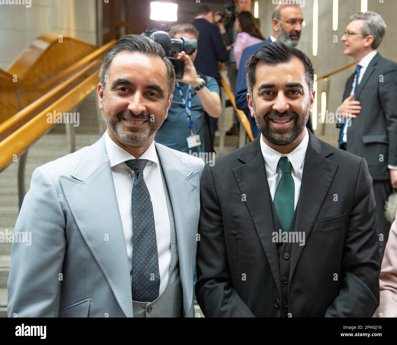 Edinburgh, Scotland, UK. 28th Mar, 2023. PICTURED: (L) Aamer Anwar, Scottish political activist ...
