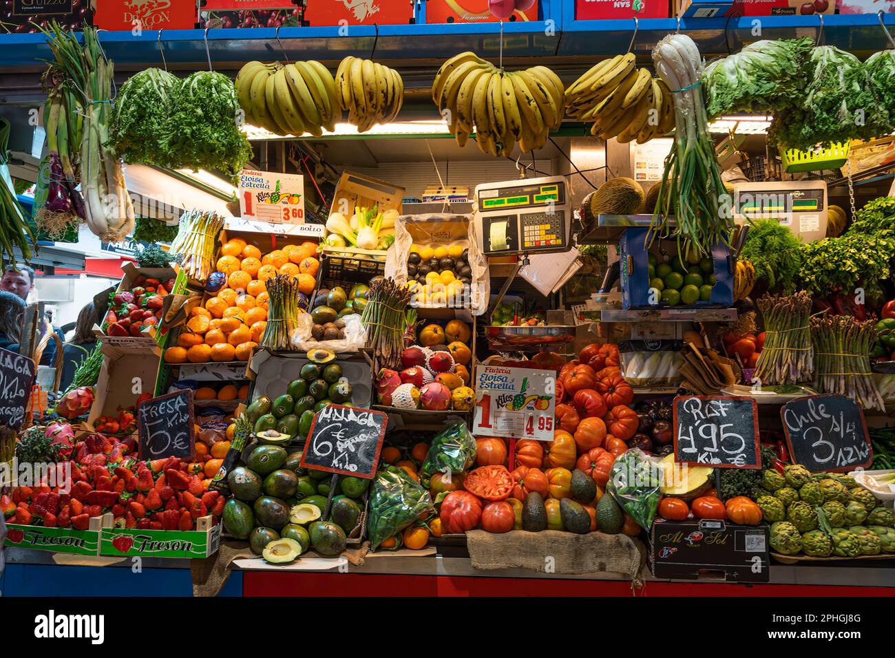 Fruit and vegetables in a market in Malaga Spain Stock Photo - Alamy