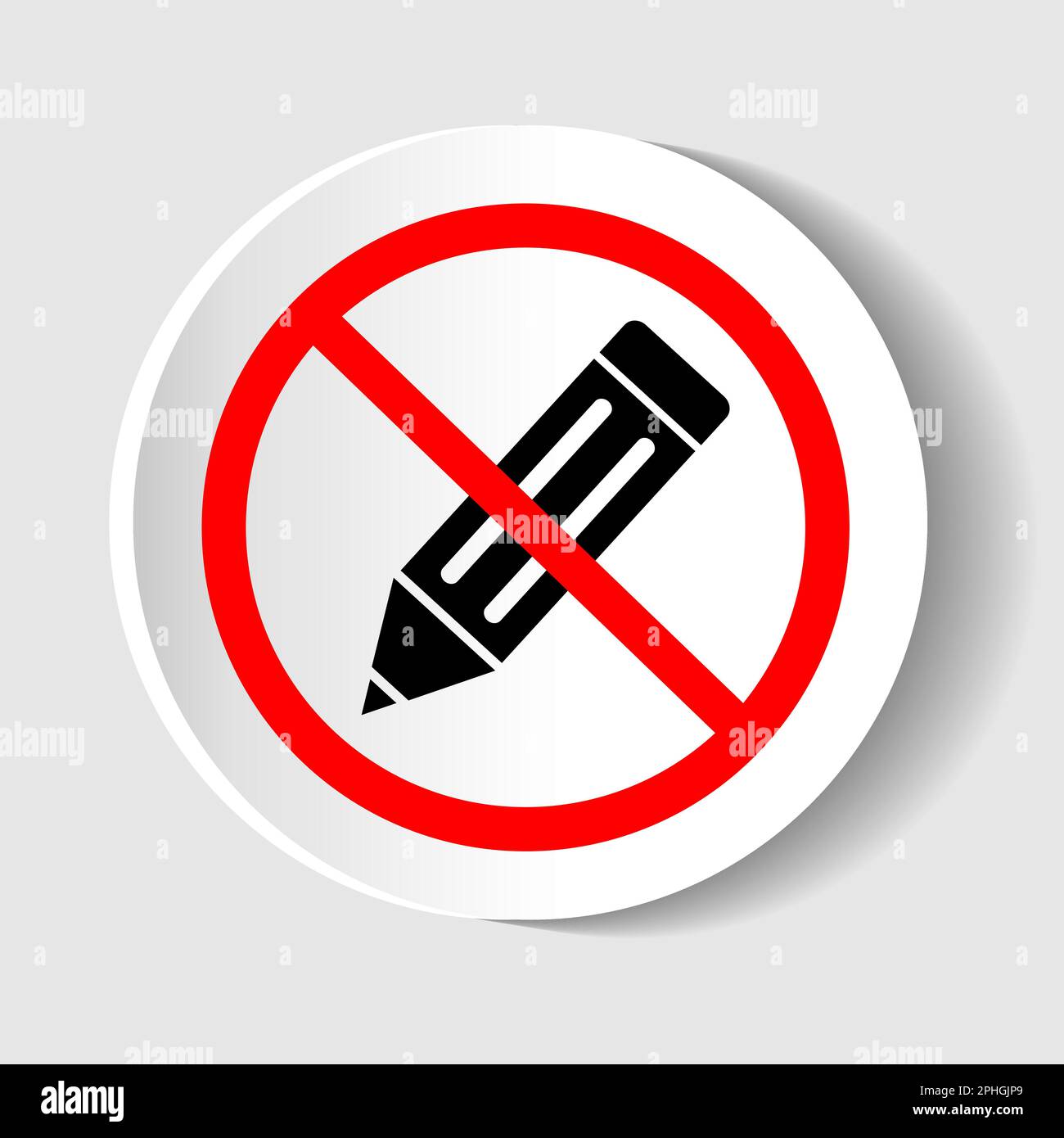 No or Stop. Pencil icon. Edit sign. Drawing or Writing equipment symbol ...