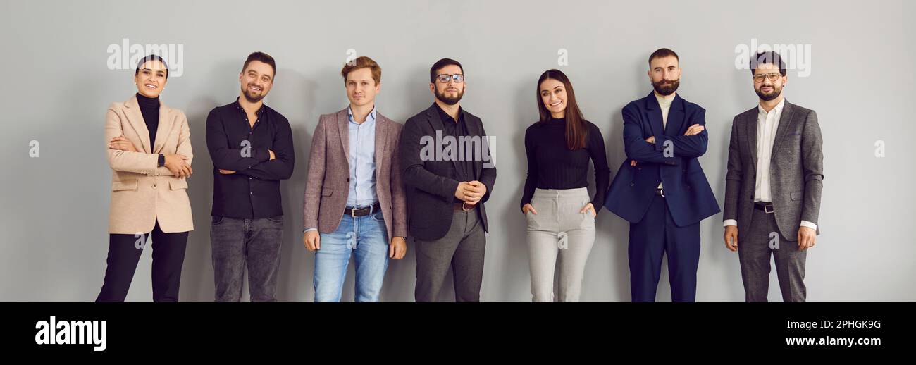 Happy smiling professional young business people, attractive men and ...