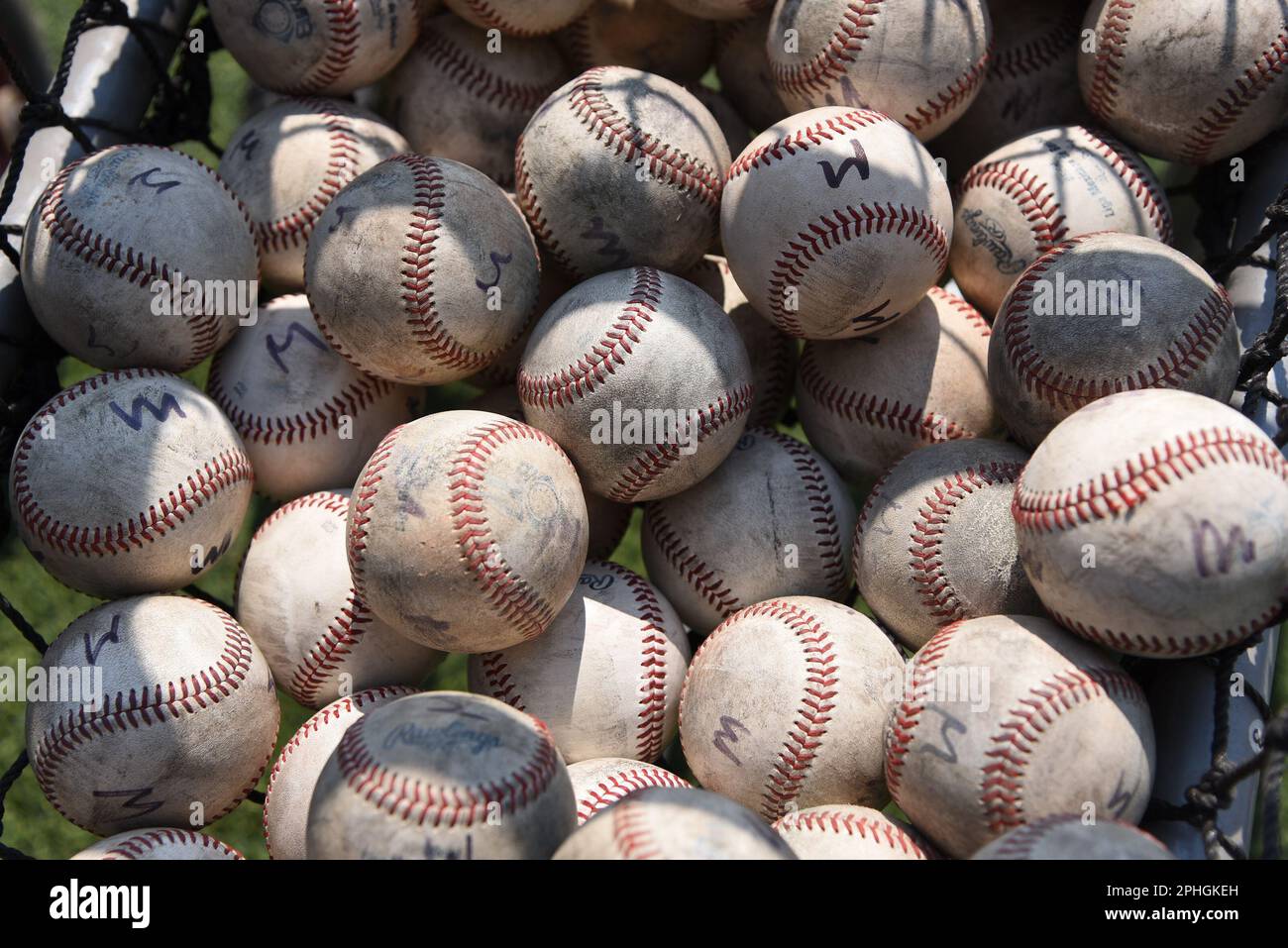 Mexico City, Mexico. 27th Mar, 2023. Baseballs are seen during the ...