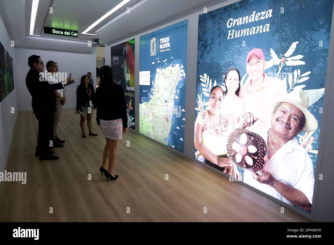 Non Exclusive: March 27, 2023, Mexico City, Mexico: A booth with a Tren ...