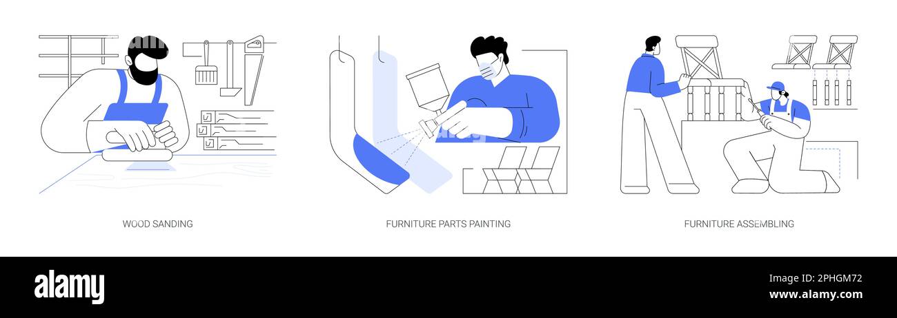 Furniture mass production abstract concept vector illustrations Stock ...