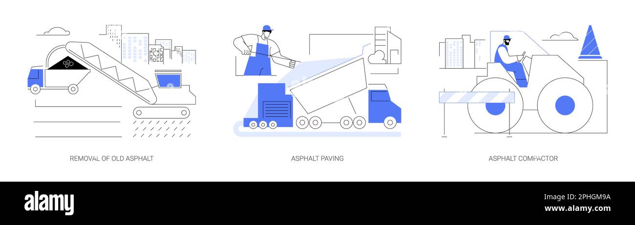 Asphalt paving abstract concept vector illustrations Stock Vector Image ...