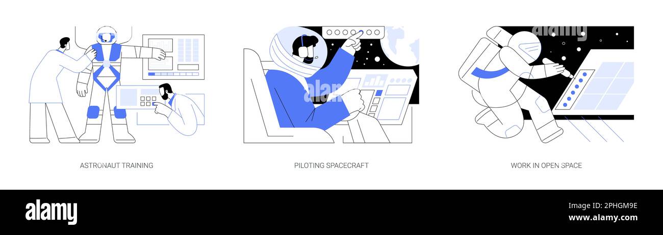 Astronautics abstract concept vector illustrations Stock Vector Image ...