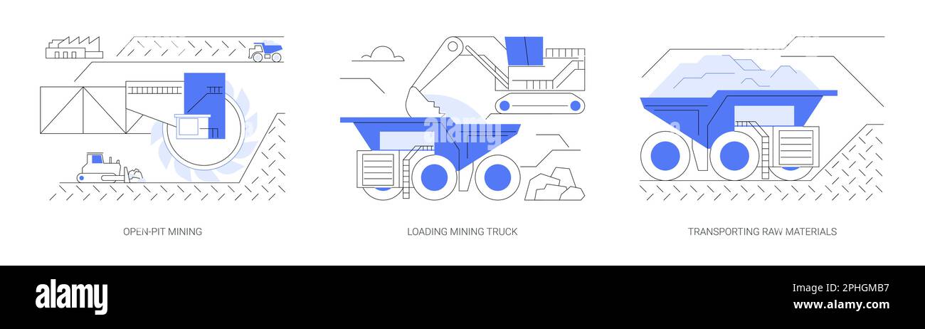 Mining industry abstract concept vector illustrations Stock Vector ...