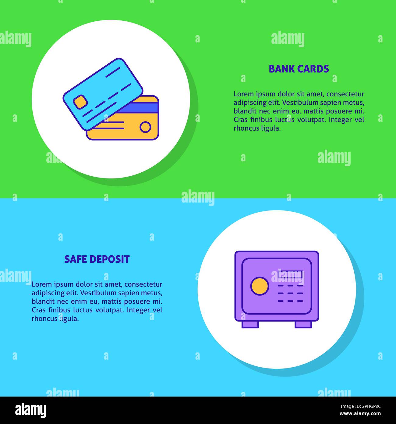 Banking services flyer templates in line style with place for text ...