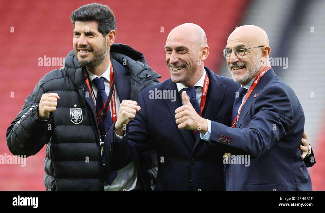 Spain director of football Albert Luque, head of the Royal Spanish FA ...