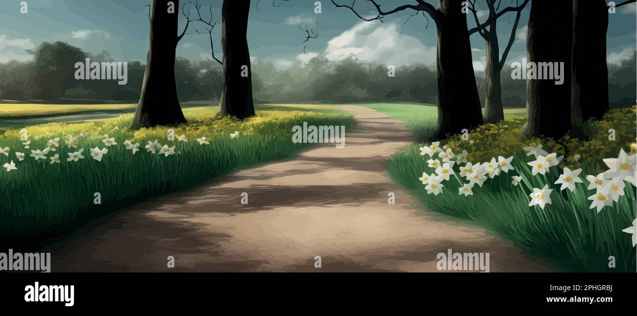 Sunlight in forest clearing Stock Vector Images - Alamy