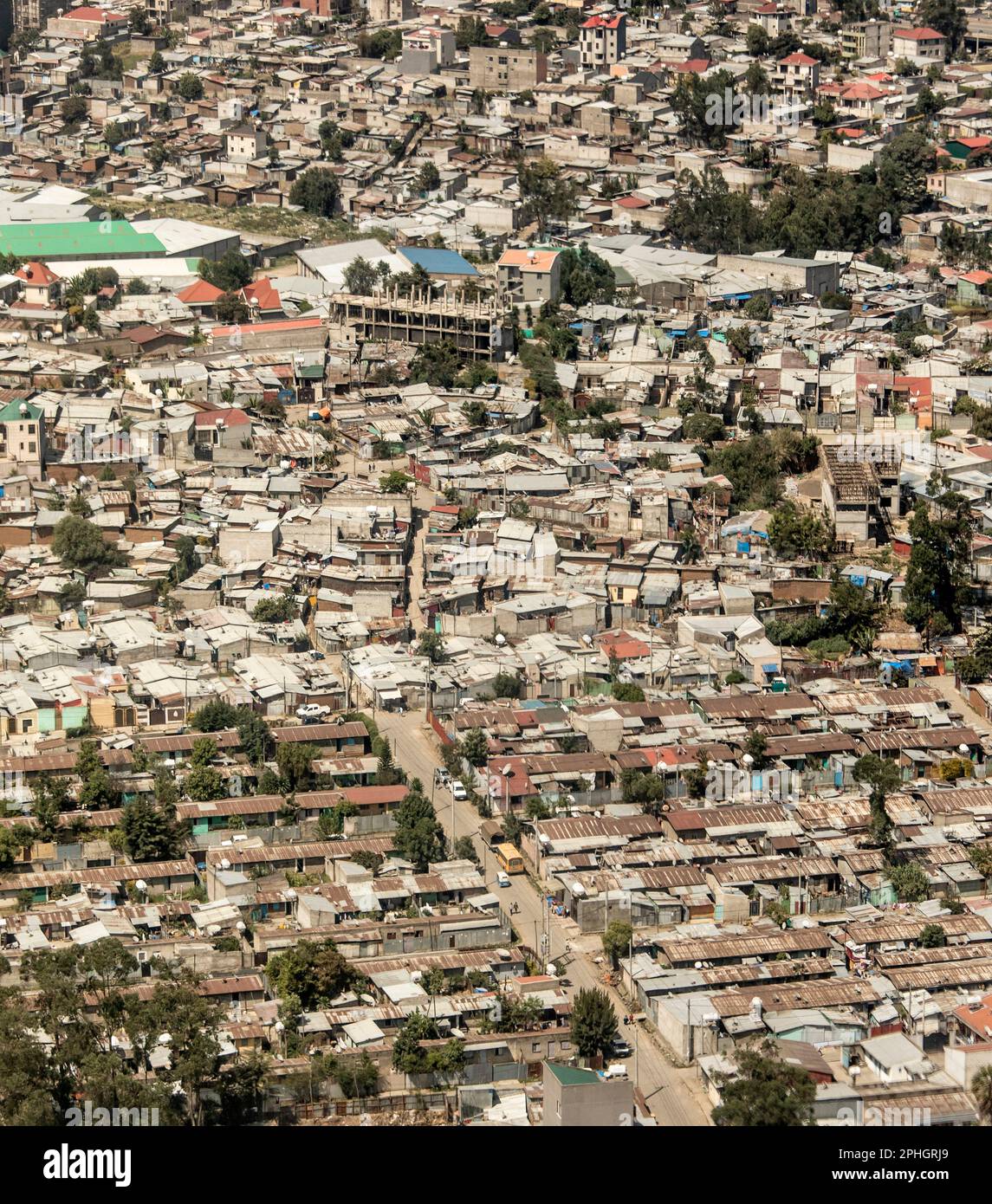 Aerial view of the slums of Addis Ababa, Ethiopia Stock Photo - Alamy
